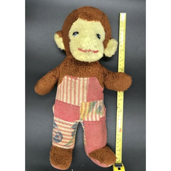 Unbranded | Toys | Antique Vintage Plush Monkey In Patchwork Overalls 5 ...
